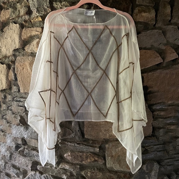 Randi and Will Collection | Tops | Empress Creme Silk Poncho | Poshmark